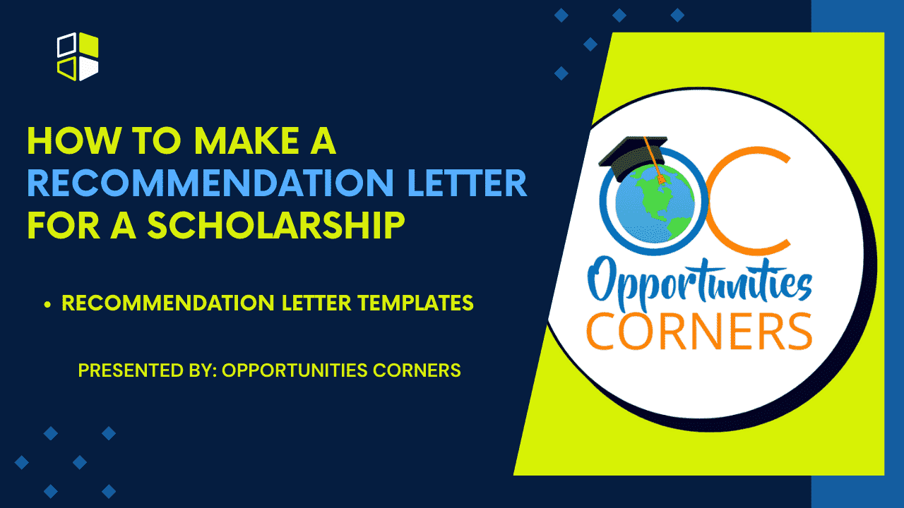 How To Make A Recommendation Letter For A Scholarship - Excelsior ...