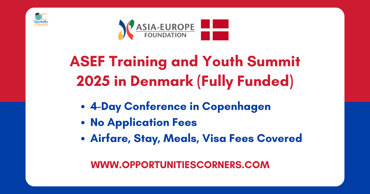 ASEF Training And Youth Summit 2025 In Denmark (Fully Funded) - Excelsior Scholarships USA ...